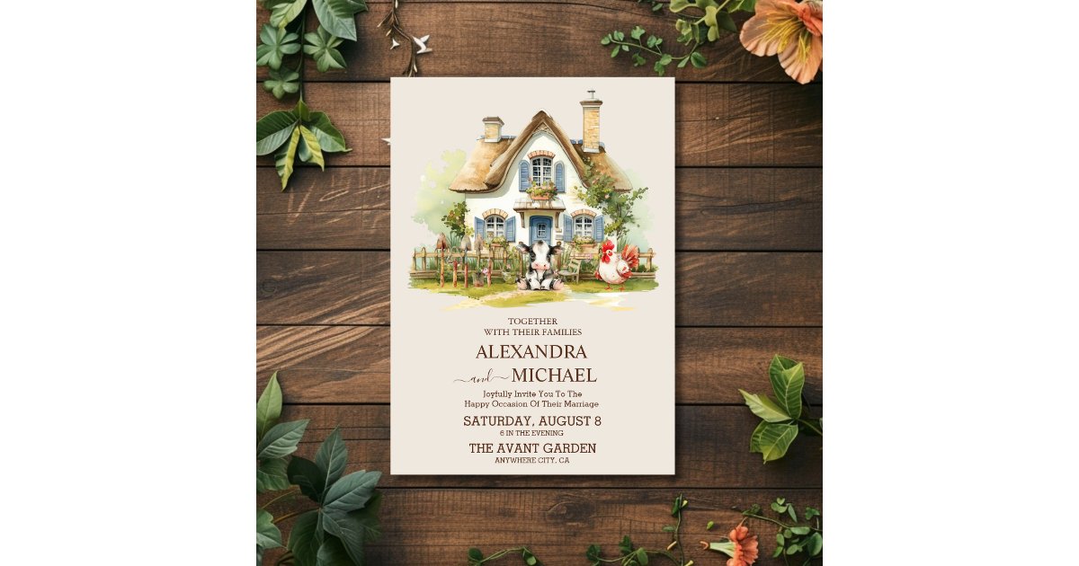 Countryside Farm Rural Wedding Invitation | Zazzle