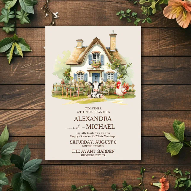 Countryside Farm Rural Wedding Invitation | Zazzle