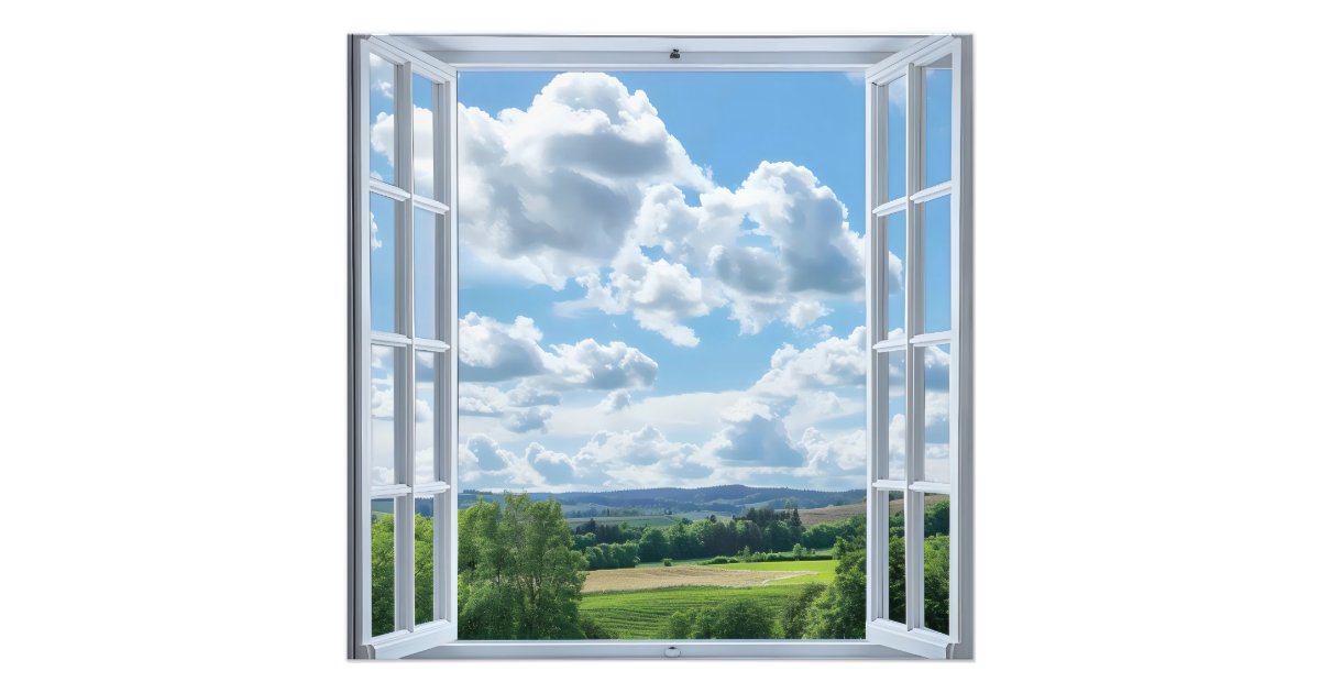 Countryside Landscape Window View Photo Print | Zazzle