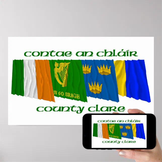County Clare Flags Poster | Zazzle
