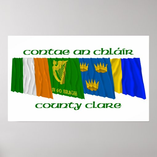 County Clare Flags Poster | Zazzle
