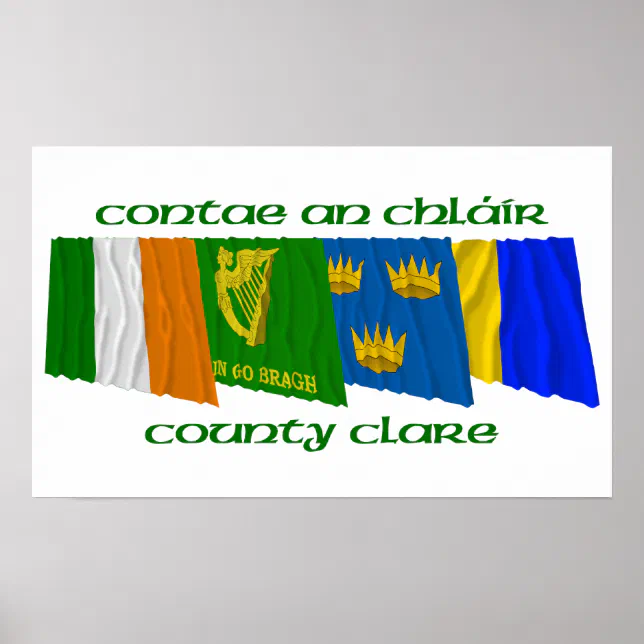 County Clare Flags Poster | Zazzle