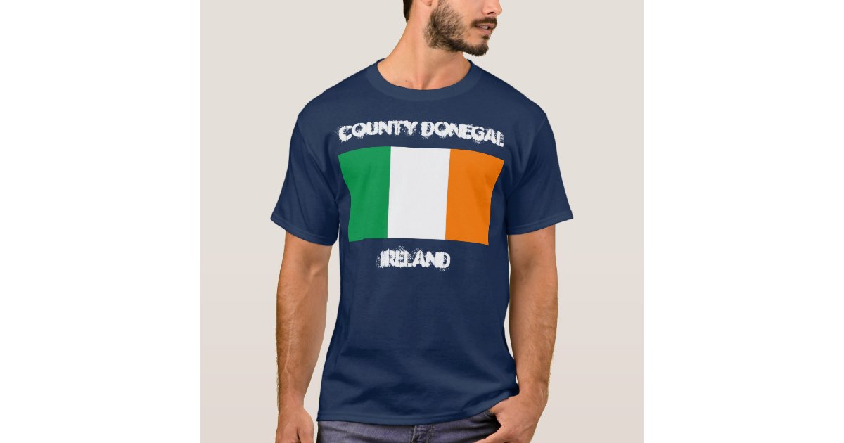 County Donegal, Ireland with Irish flag T-Shirt | Zazzle