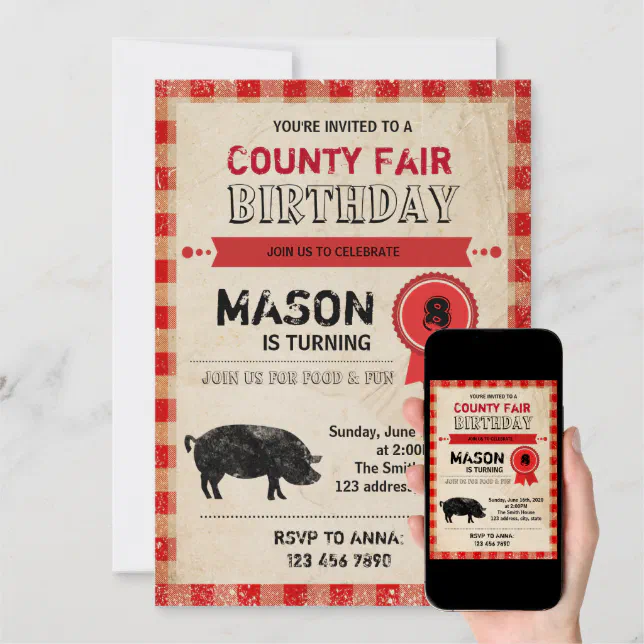 County Fair birthday invitation | Zazzle