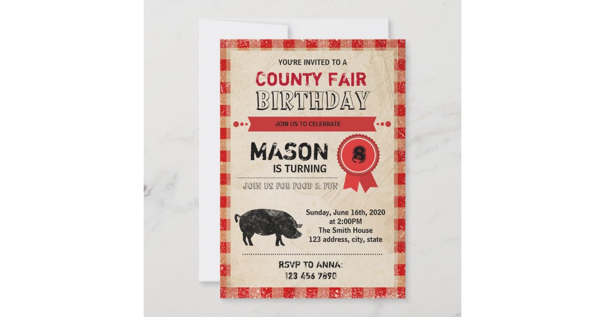 County Fair birthday invitation | Zazzle