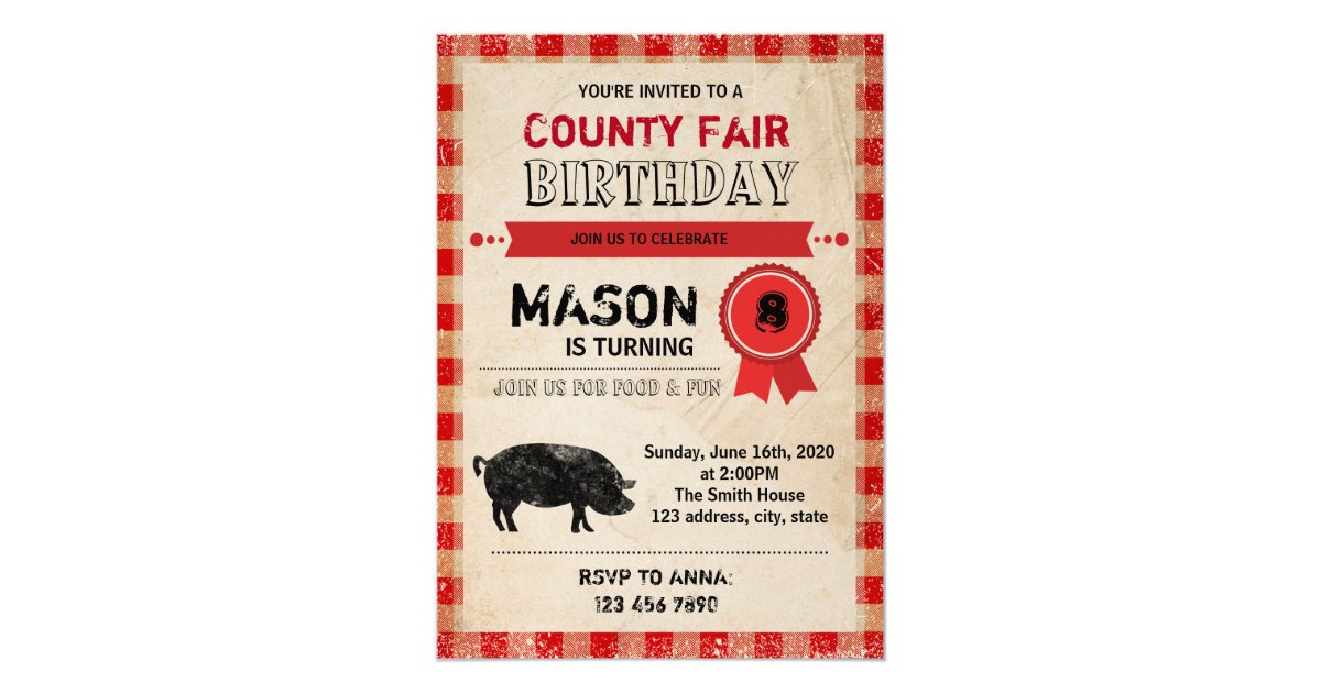 County Fair birthday invitation | Zazzle.com