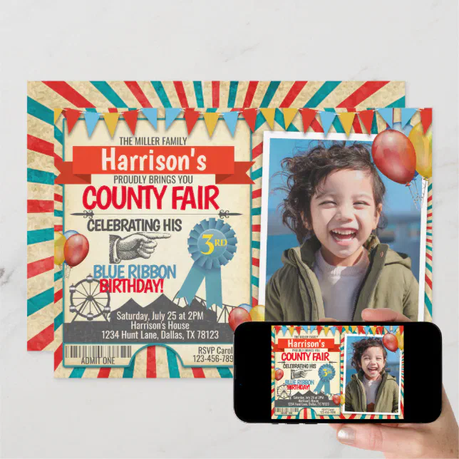 County Fair Birthday Party Invitation Invite | Zazzle