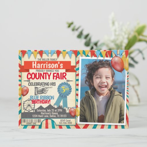 County Fair Birthday Party Invitation Invite | Zazzle