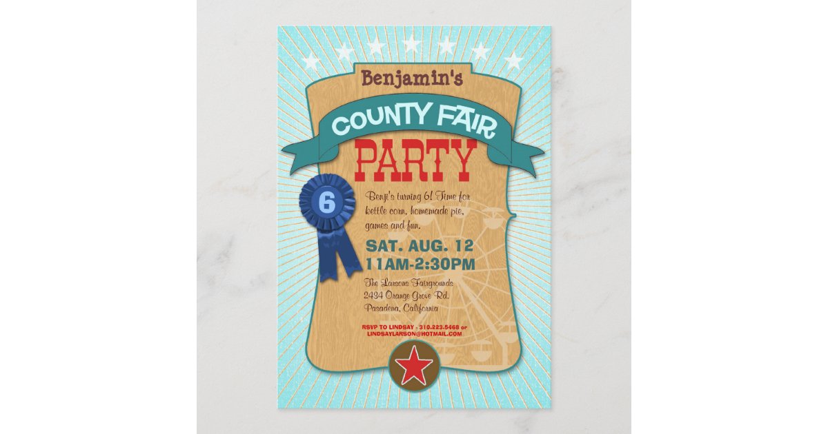 County Fair Party Invitation | Zazzle.com
