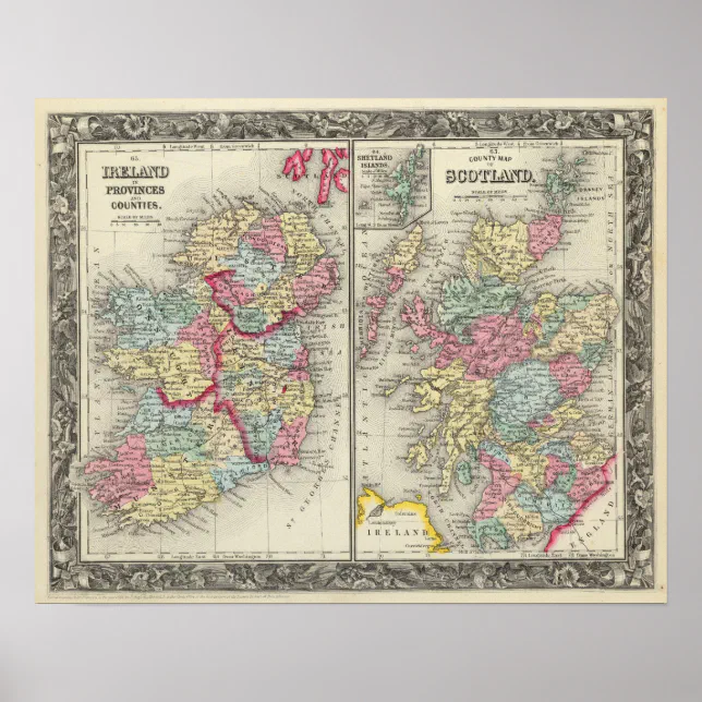 County Map Of Scotland Poster | Zazzle