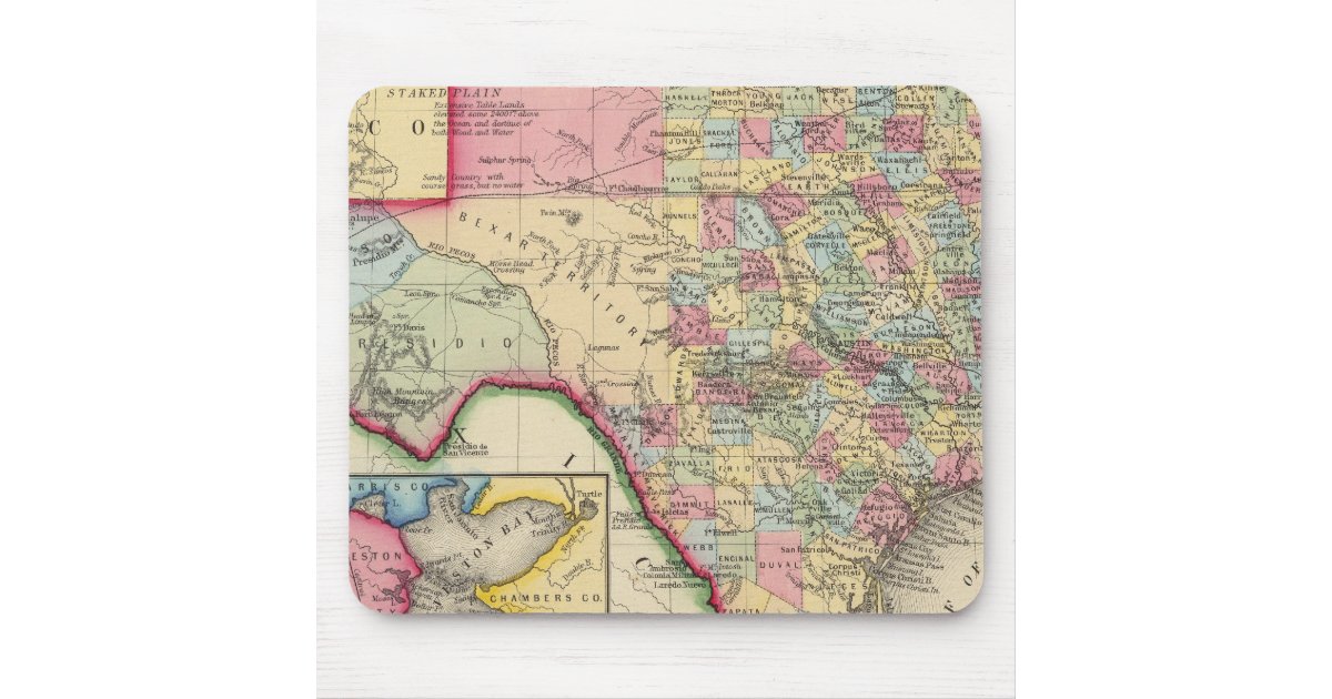 County Map Of Texas Mouse Pad | Zazzle