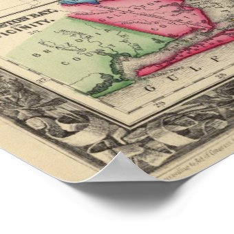 County Map Of Texas Poster | Zazzle