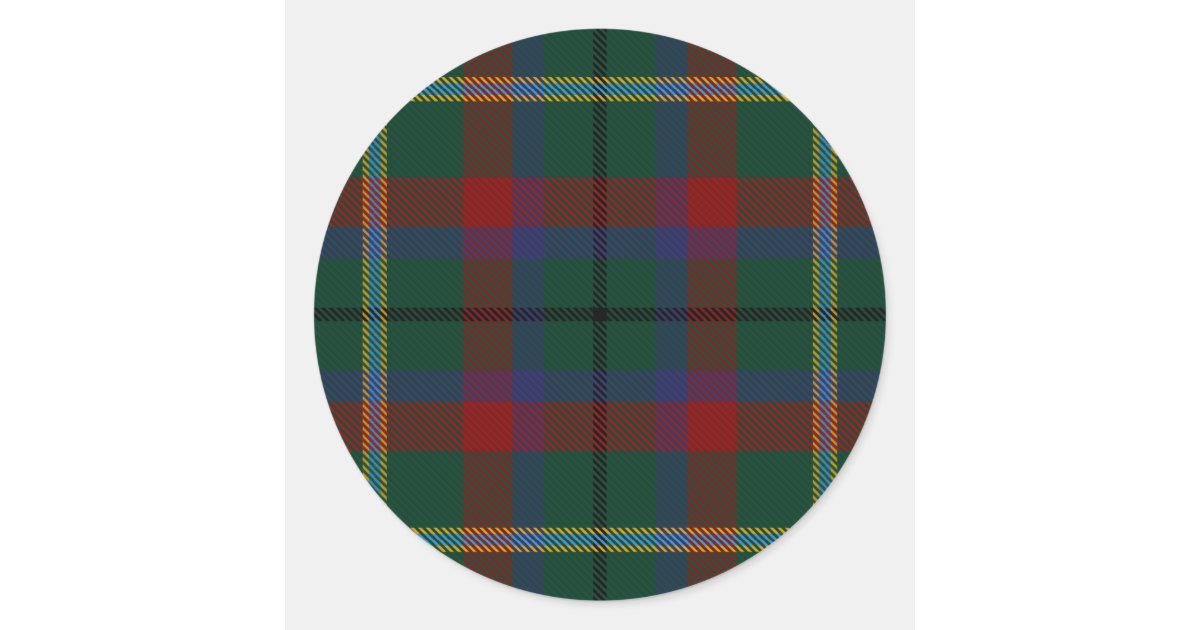 County Mayo Irish Tartan Classic Round Sticker | Zazzle