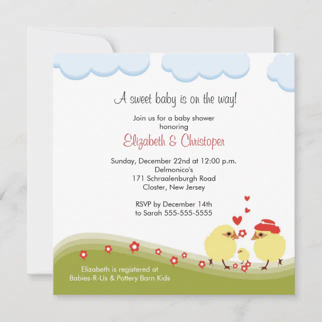 Couple Baby Shower Invitation Baby Chick | Zazzle