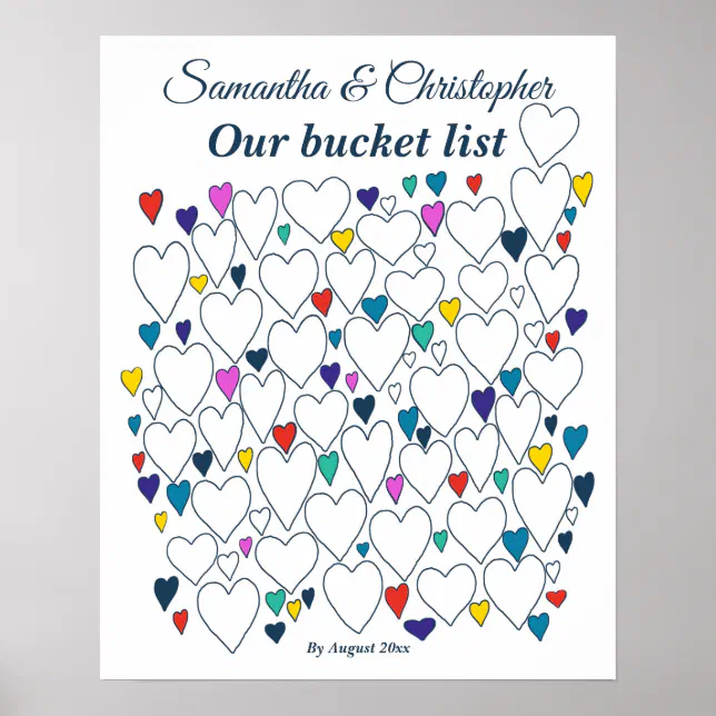 Couple Bucket List Bridal Shower Guest Book | Zazzle