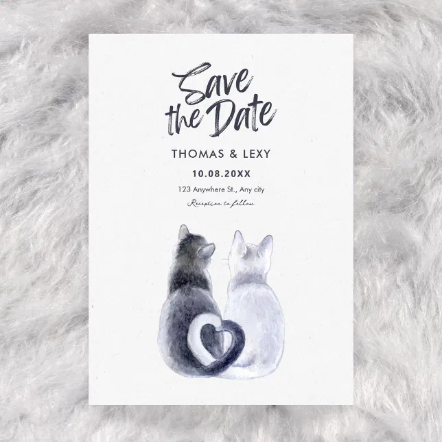 Couple cat wedding invitation | Zazzle