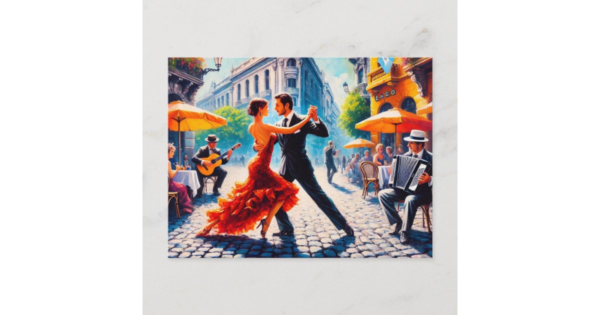 Couple dancing in the tango in Argentina Postcard | Zazzle