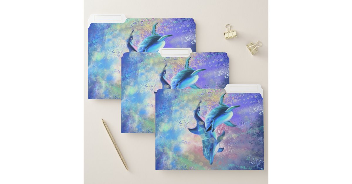 Couple Dolphin File Folder | Zazzle