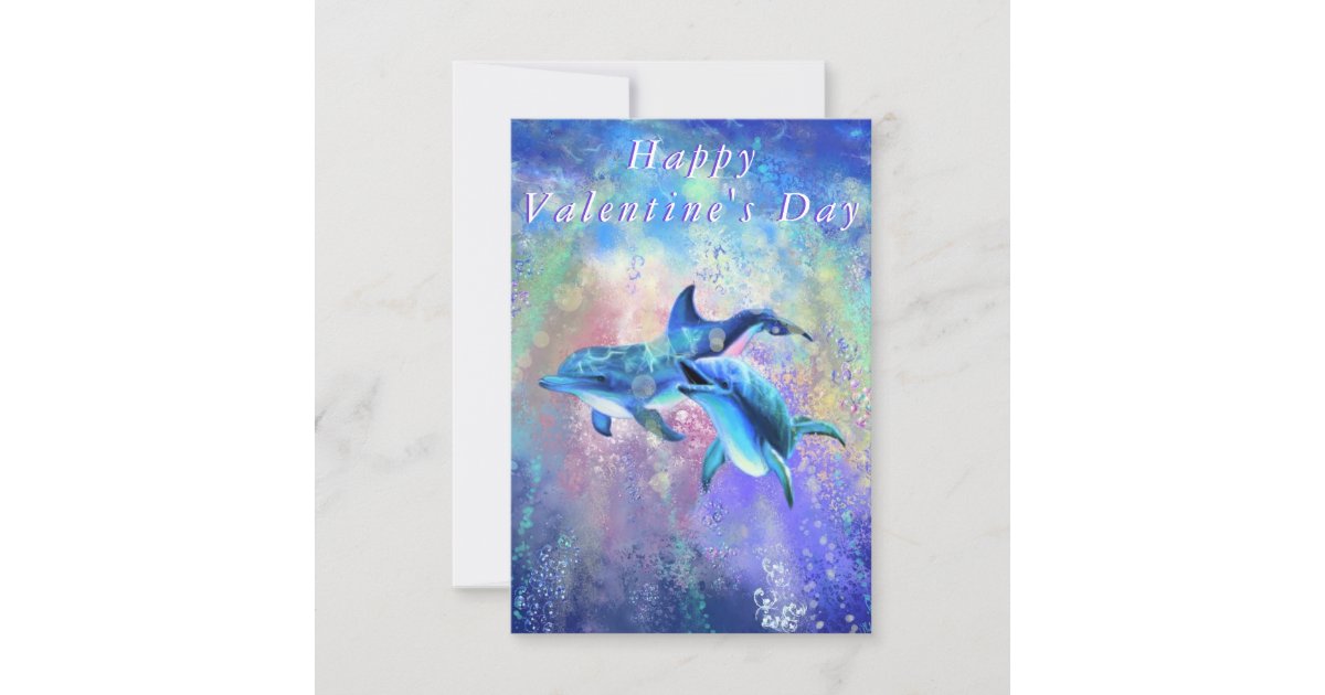 Couple Dolphin Valentine's Day Card - I Love You | Zazzle