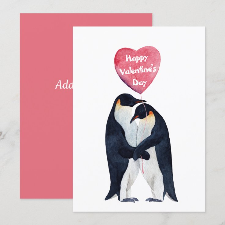 Couple Emperor Penguins Valentine’s Day Card | Zazzle