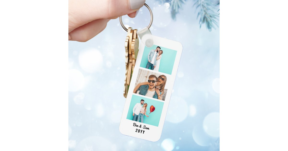 Couple Keepsake Custom Photo Booth Strip Keychain | Zazzle