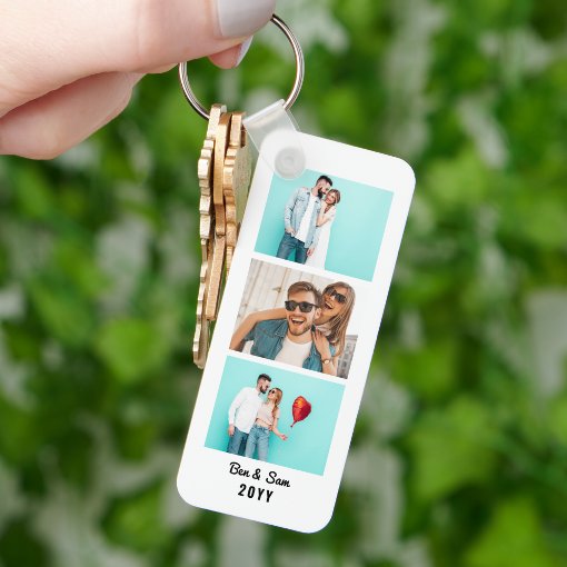 Couple Keepsake Custom Photo Booth Strip Keychain | Zazzle