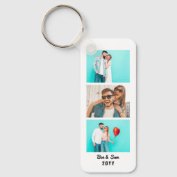 Couple Keepsake Custom Photo Booth Strip Keychain | Zazzle