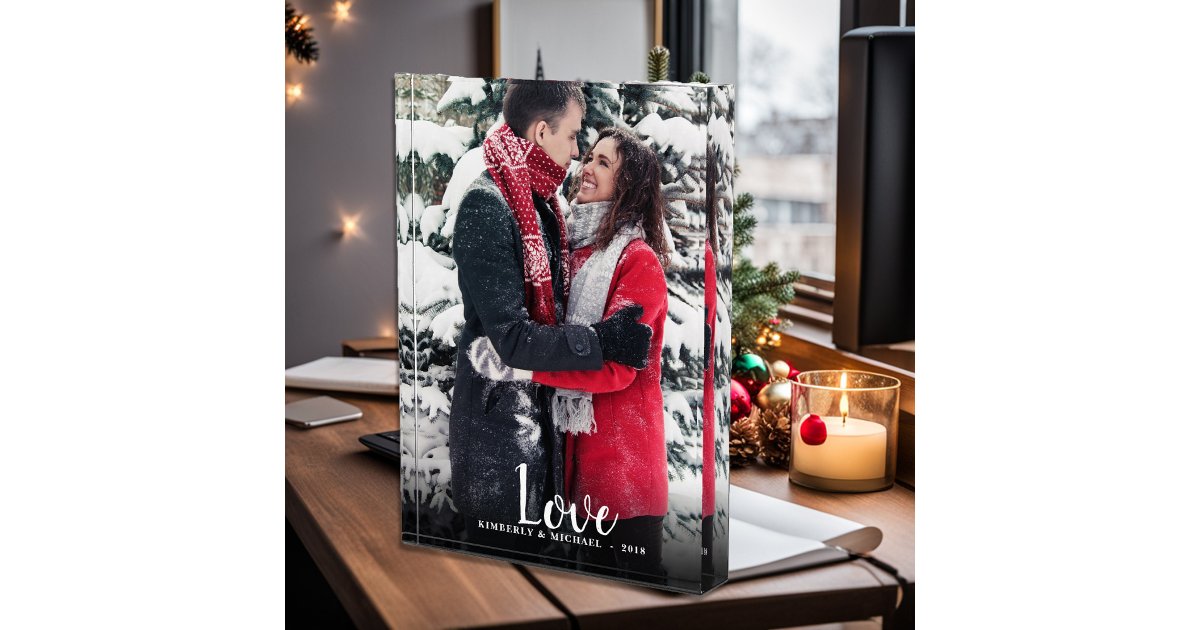 Couple Love script text overlay custom photo | Zazzle