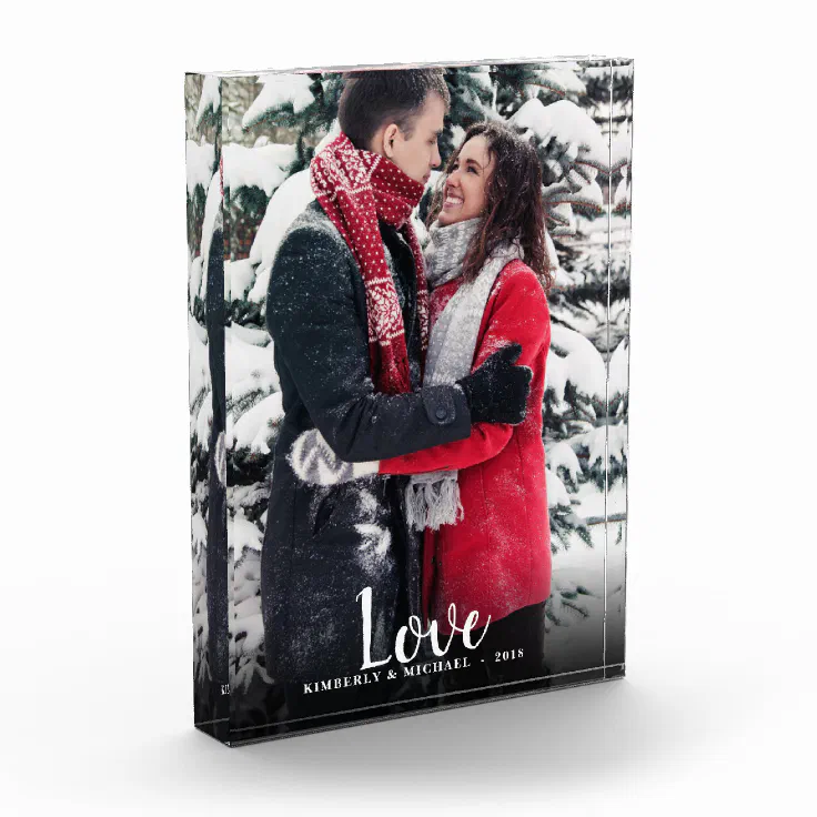 Couple Love script text overlay custom photo | Zazzle