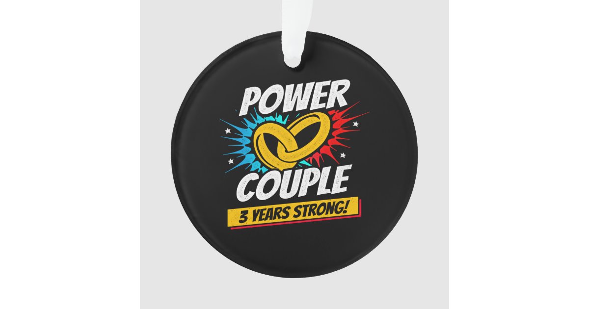 Couple Married 3 Years - 3rd Wedding Anniversary Ornament | Zazzle