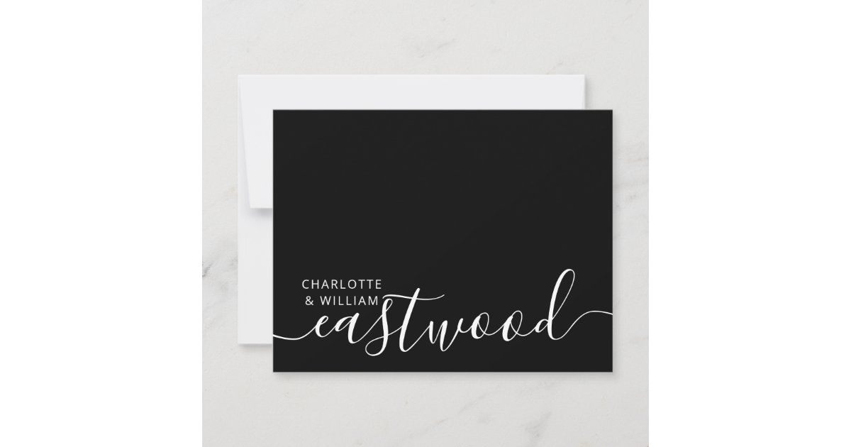 Couple Name Wedding Monogram Note Card | Zazzle
