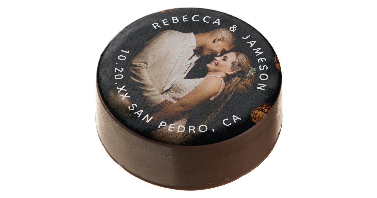 Couple Newlyweds Bride Groom Photo Chocolate Covered Oreo | Zazzle