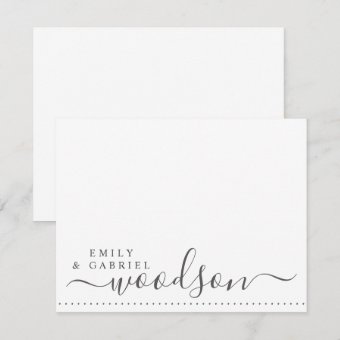 Couple Newlyweds Name Wedding Monogram Script Note Card | Zazzle