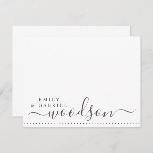 Couple Newlyweds Name Wedding Monogram Script Note Card | Zazzle