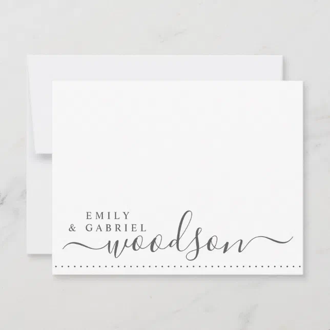 Couple Newlyweds Name Wedding Monogram Script Note Card | Zazzle