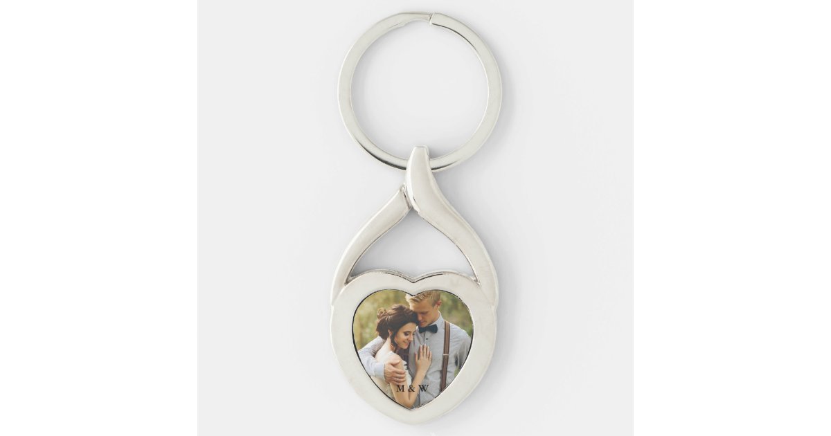 Couple Photo Heart Keychain | Zazzle