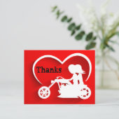 Couple Riding Motorcycle Thanks Thank You Postcard | Zazzle