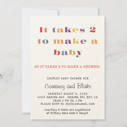 Couples Baby Shower Invitation Ecru | Zazzle