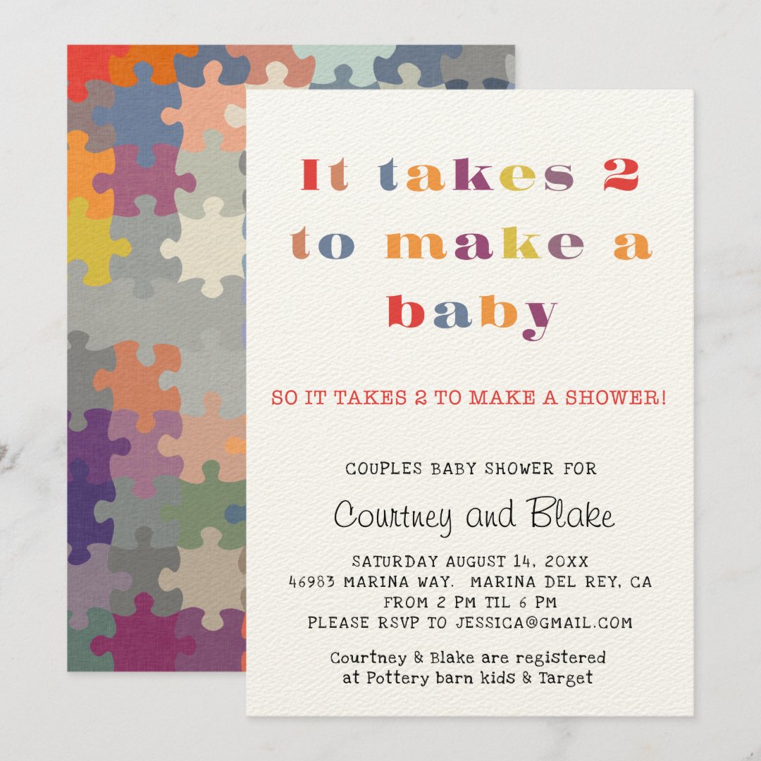 Couples Baby Shower Invitation Ecru | Zazzle