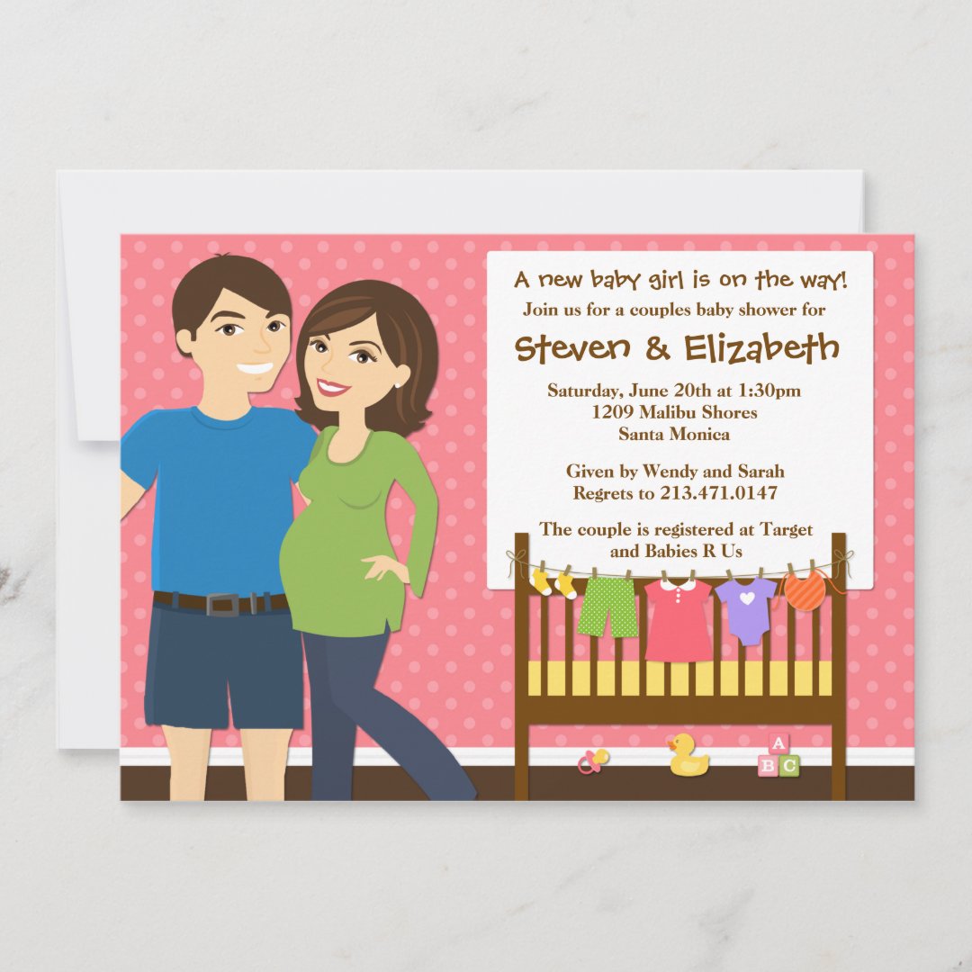Couples Baby Shower Invitation for a Girl | Zazzle