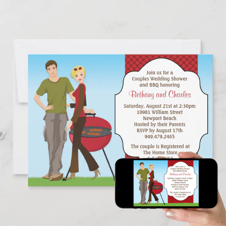 Couples BBQ Wedding Shower Invitation | Zazzle