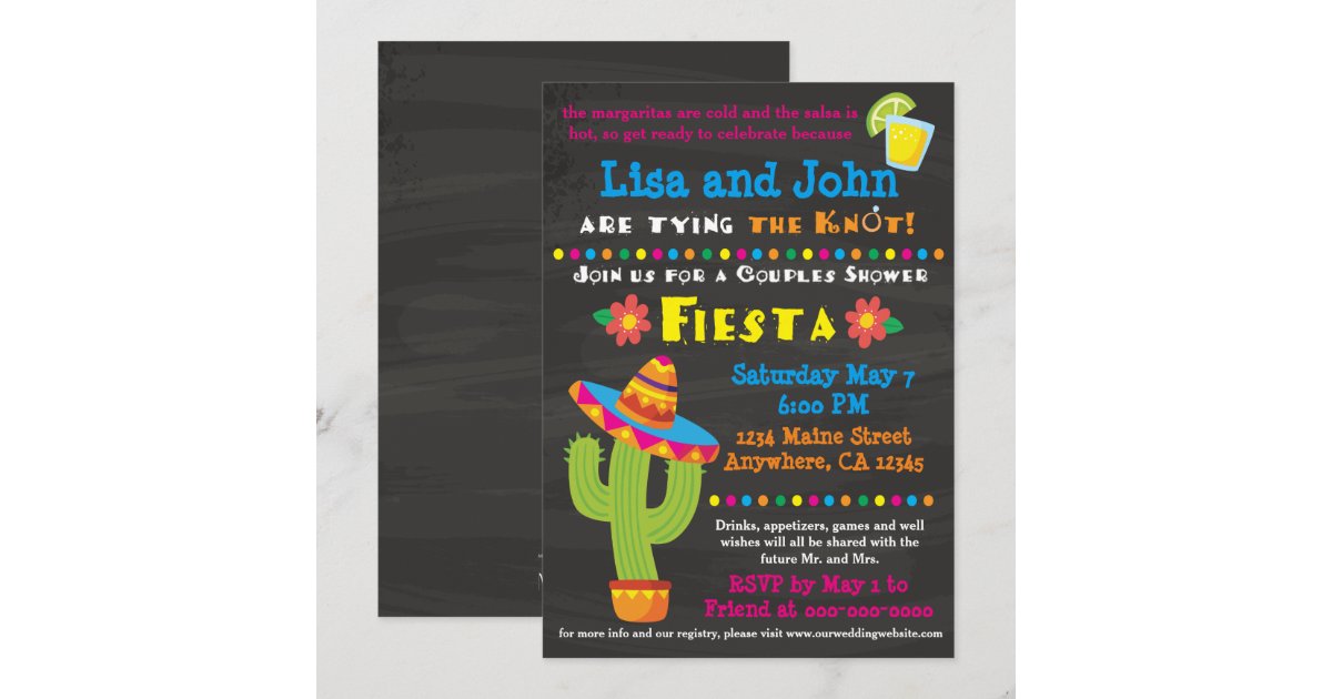 Couples Bridal Shower Fiesta Invitation | Zazzle