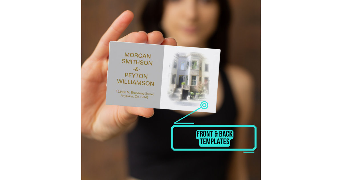 Couples Calling Card - Photo w Border Grey | Zazzle