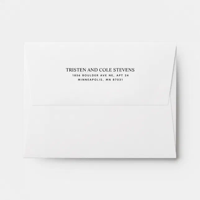 Couples Full Names and Return Address Envelope | Zazzle