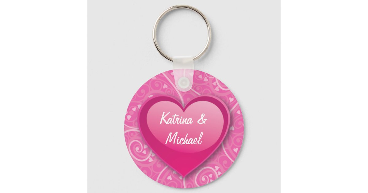Couples Heart Keychain | Zazzle