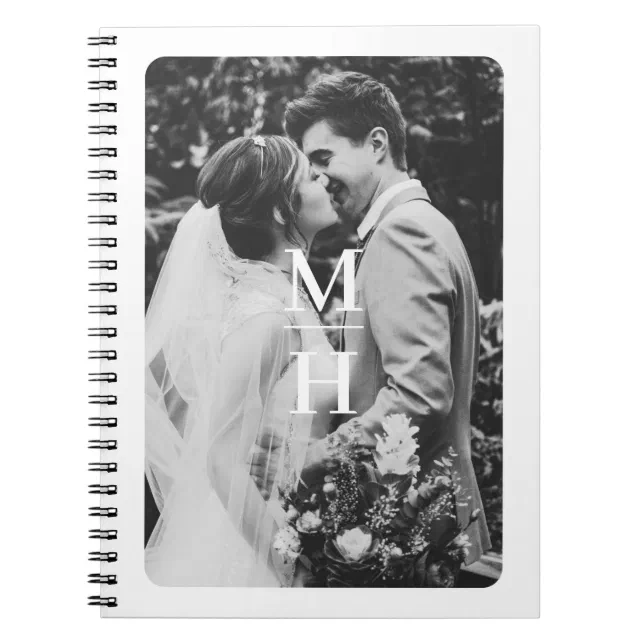 Couples Initials Retro Photo Monogram Notebook | Zazzle