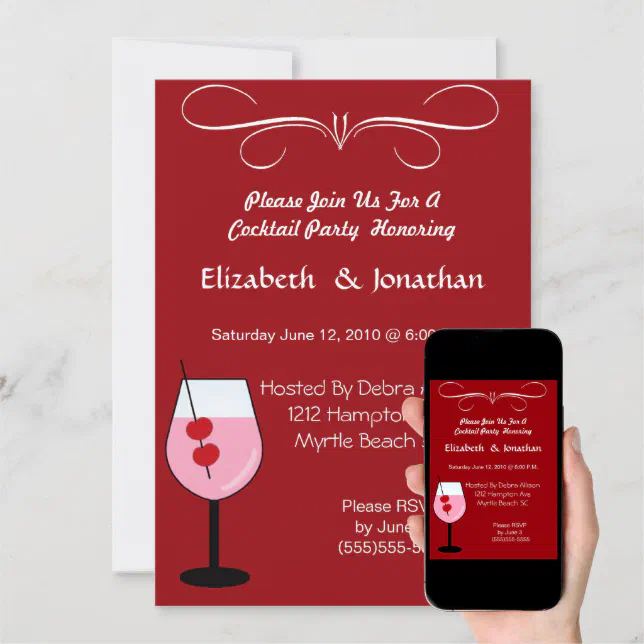 Couples Mixed Drink Cocktail Party Invitation | Zazzle