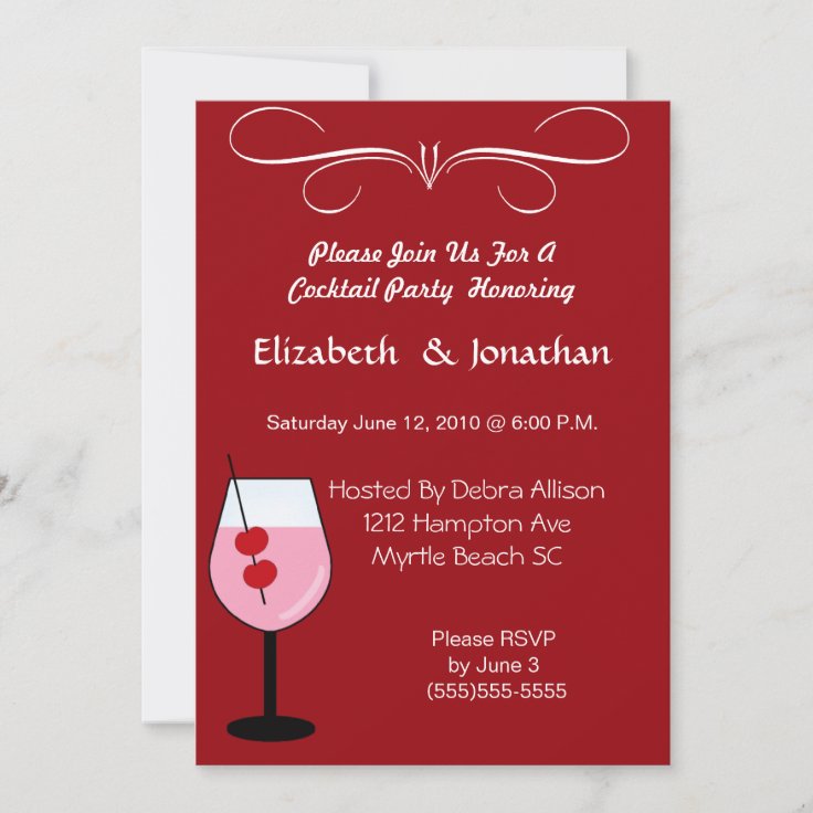 Couples Mixed Drink Cocktail Party Invitation | Zazzle