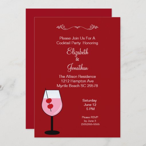 Couples Mixed Drink Cocktail Party Invitation | Zazzle