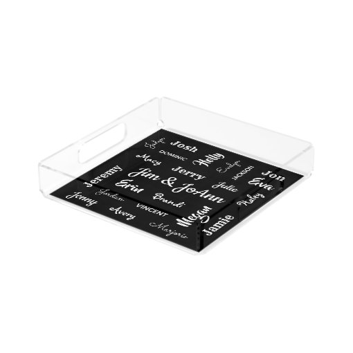 Couples Name w/Children & Grandchildren Names Acrylic Tray | Zazzle